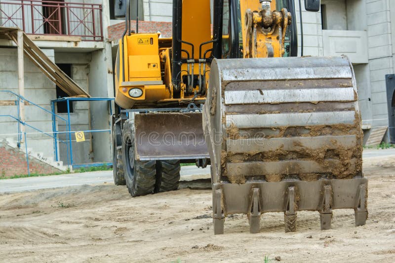 Backhoe, Excavators Machine in Construction Site Stock Photo - Image of ...