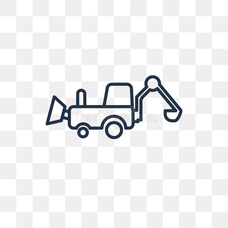 Excavator Vector Icon Isolated on Transparent Background, Excavator ...