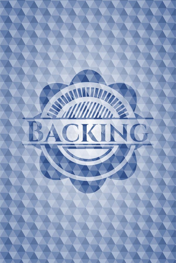 Backing Blue Emblem with Geometric Pattern Background. Vector ...