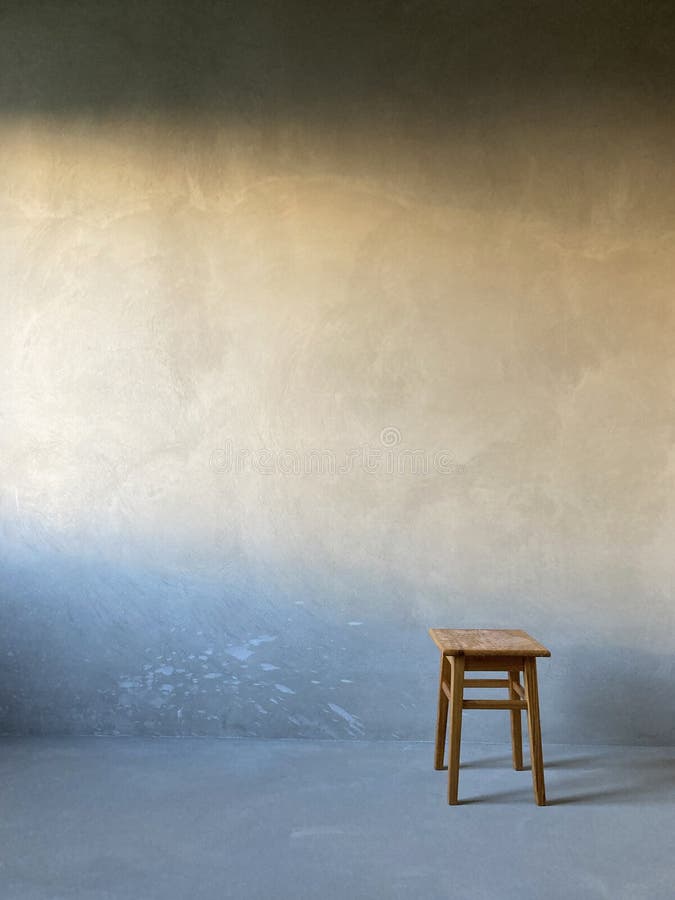 Wooden stool in room stock image. Image of interior - 198567185