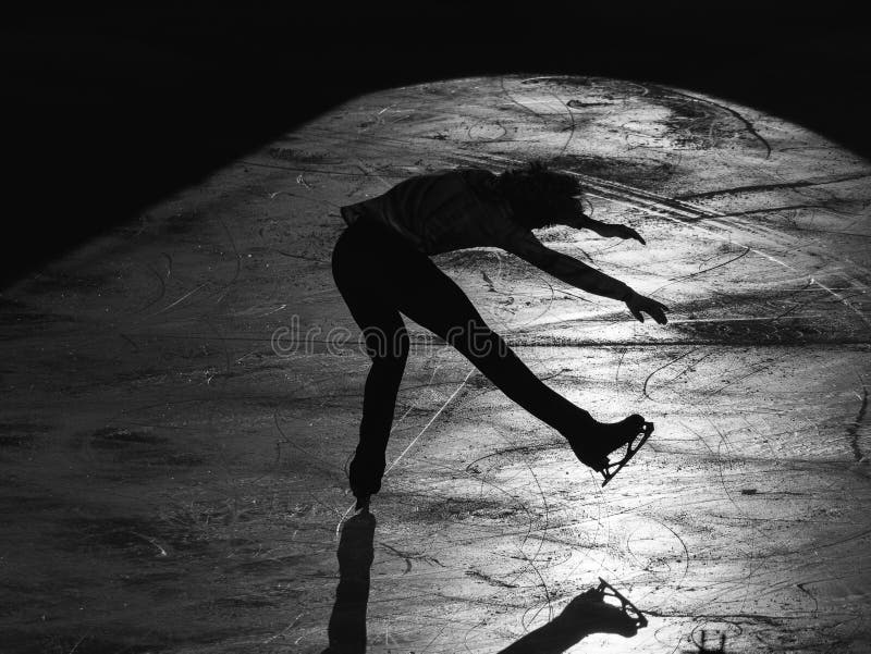 Backlight Athlete Skater Shadow Reflected Ice Rink Artistic Technical ...