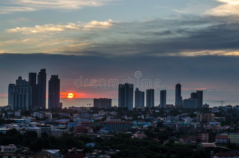Backlight of a Building City in a Beautiful Sunset Stock Image - Image ...