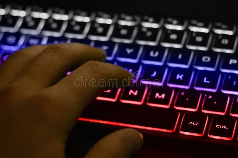 Backlight of the Keyboard in Colors of Russian Flag Stock Photo - Image ...