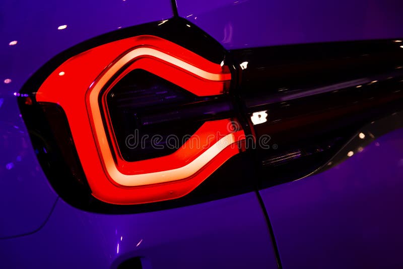 Backlight of Modern Prestigious Car Close Up Stock Image - Image of ...