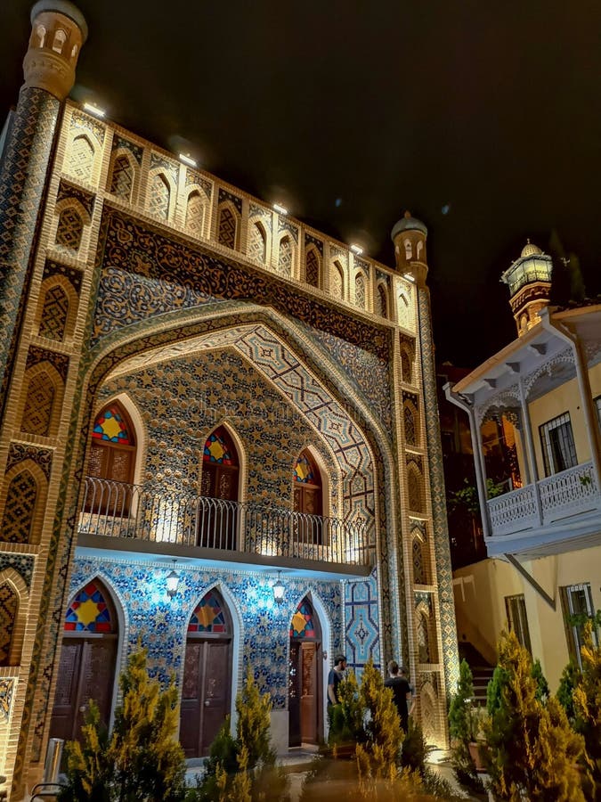 Evening Tbilisi stock image. Image of backlight, nightcity - 127573625