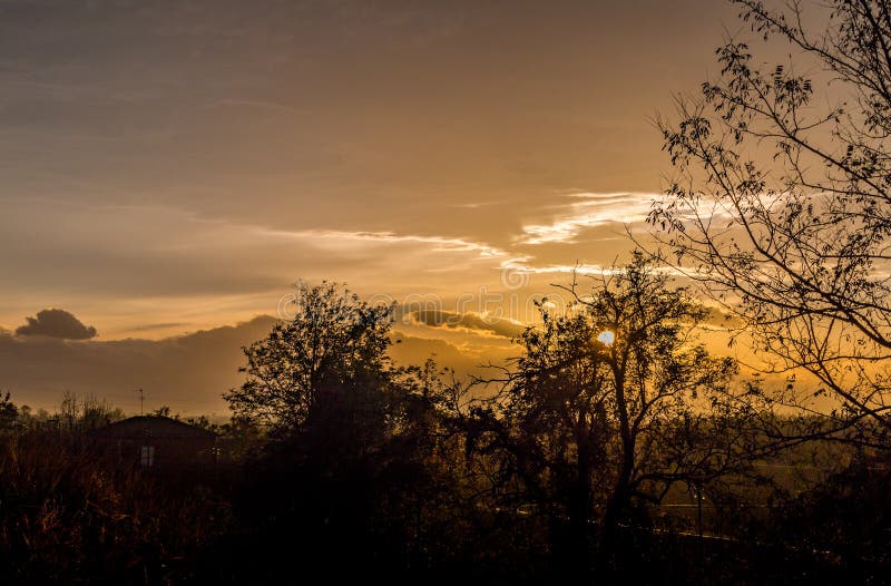 Backlight Sky on Countryside Stock Photo - Image of cloudy, weather ...