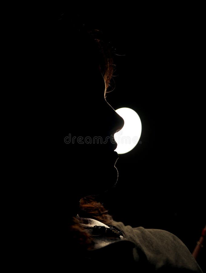 Backlight of a Profile with the Mouth and Nose of a Woman Stock Image ...