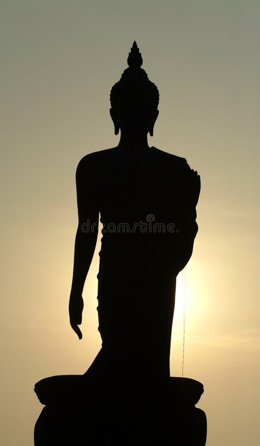 Backlight Silhouette of Buddha Statues in the Temple.- Stock Image ...