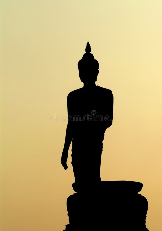 Backlight Silhouette of Buddha Statues in the Temple.- Stock Photo ...
