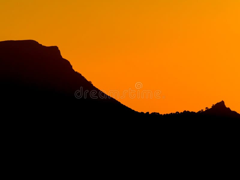 Backlight Silhouette Mountain Stock Image - Image of peak, mountains ...