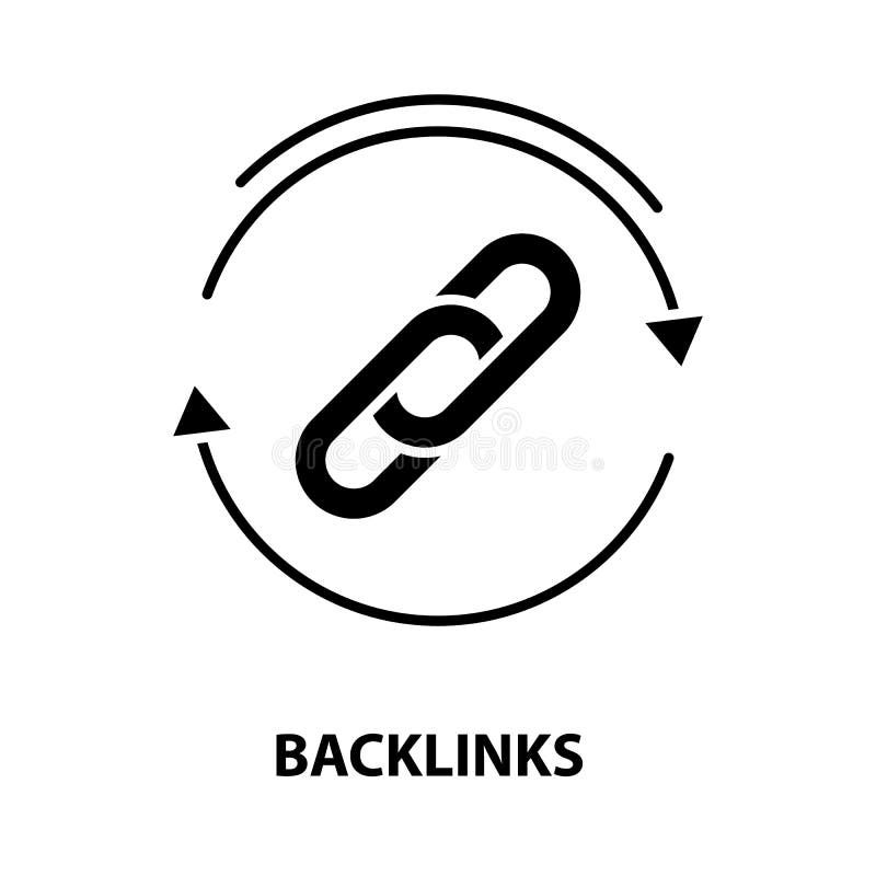 Backlinks Icon, Black Vector Sign with Editable Strokes, Concept ...