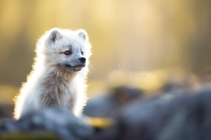 Backlit Arctic Fox with Translucent Ears Stock Photo - Image of fauna ...