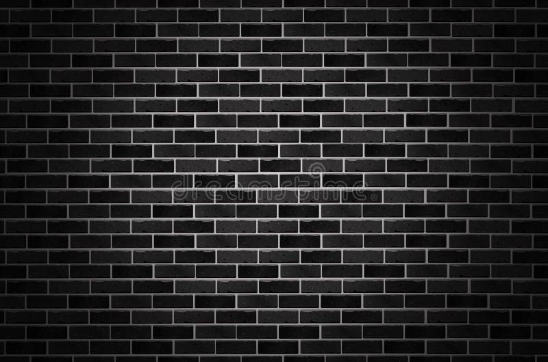 Backlit black brick wall stock illustration. Illustration of aged ...