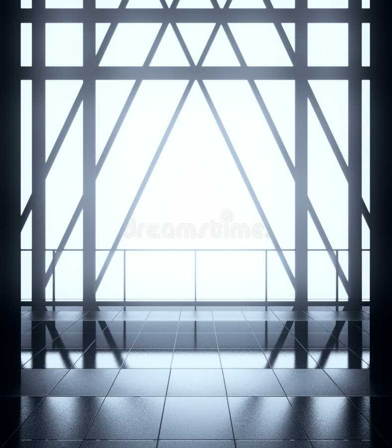 Backlit bright interior stock illustration. Illustration of floor ...