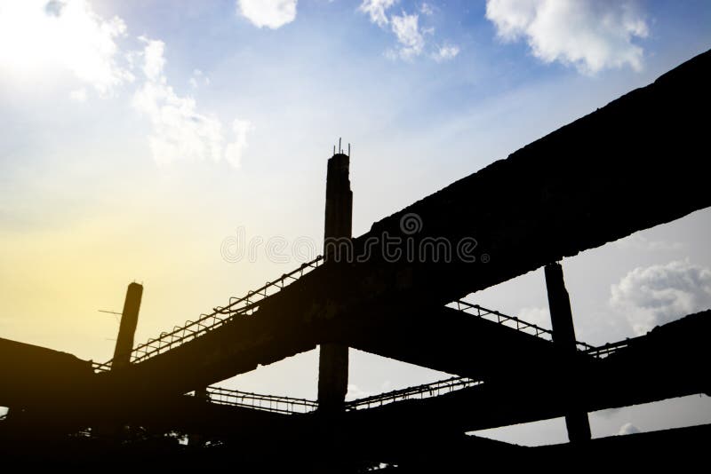 Backlit Building Construction Structure Stock Photo - Image of messy ...