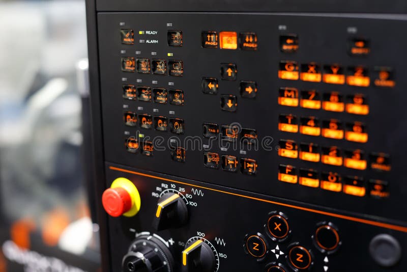 Backlit Buttons on the CNC Control Panel Stock Photo - Image of backlit ...