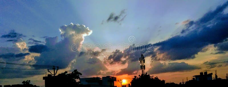 Backlit, Clouds, Dawn stock image. Image of evening - 109903747
