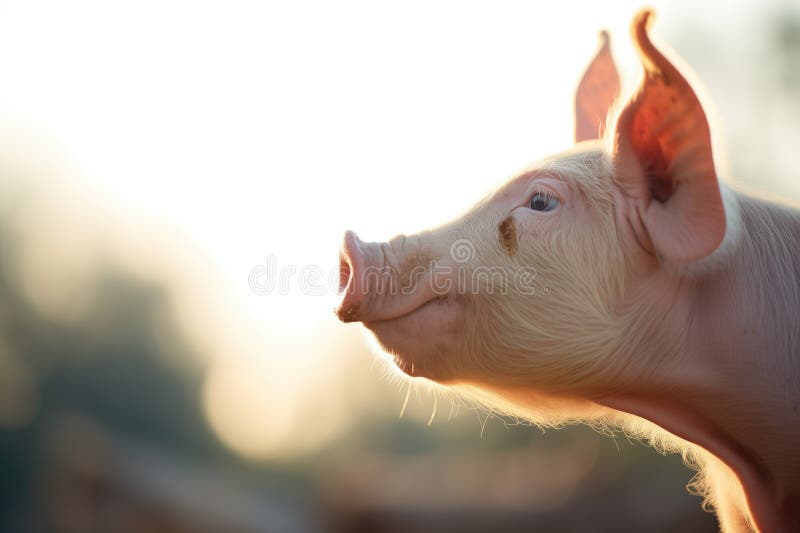 Backlit Ears of Pig in a Sunny Backdrop Stock Illustration ...