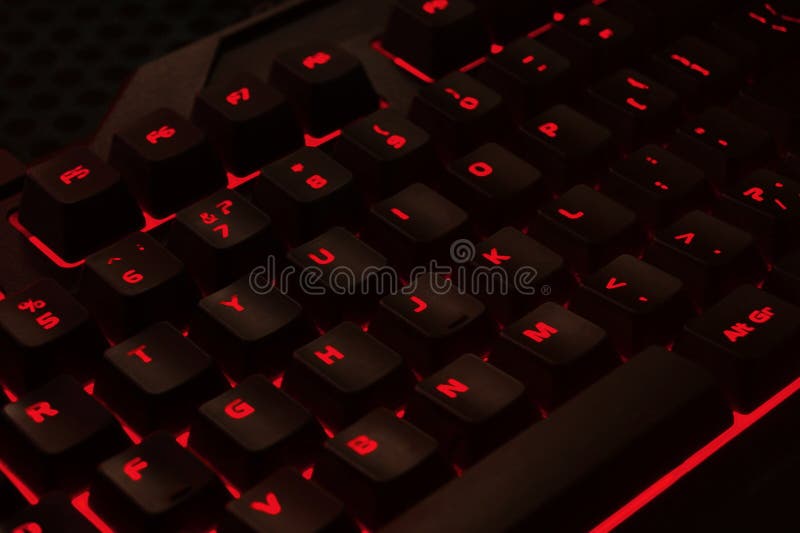 Backlit Gaming Keyboard Close Up Stock Image - Image of keys, internet ...