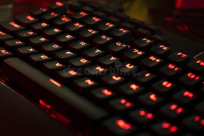 Backlit gaming keyboard stock image. Image of closeup - 237013461