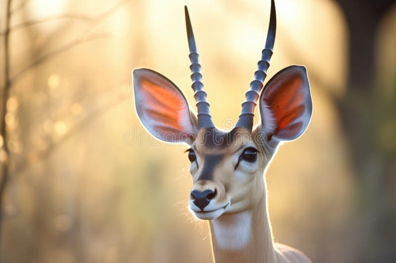 Backlit Impala with Sunrays through Ears Stock Photo - Image of serene ...