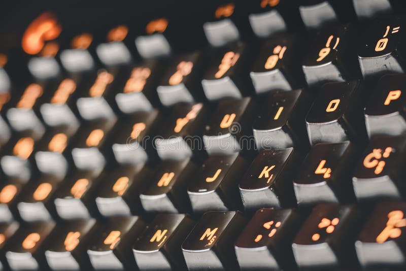 Backlit Keyboard with Orange Colors. Stock Photo - Image of colors ...