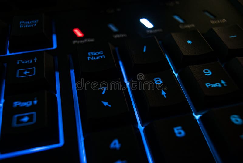 Backlit keyboard detail stock image. Image of button - 226092473