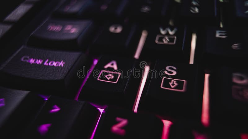 Backlit Keyboard Keys Movement Stock Footage - Video of equipment ...