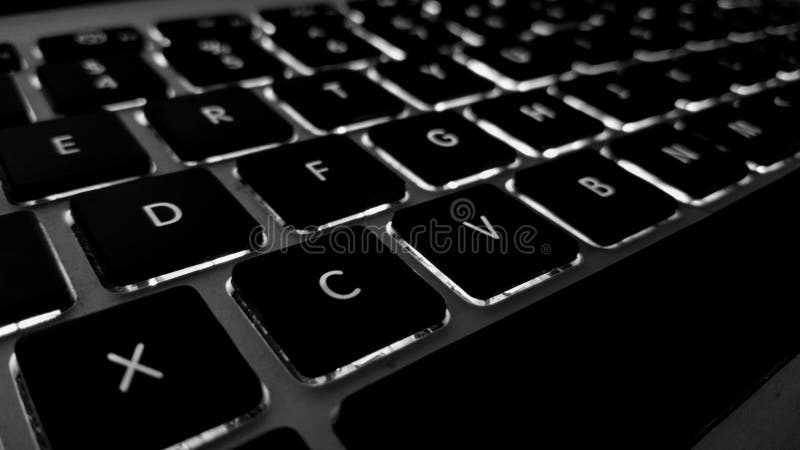Closeup of Computer Keyboard with Back Lights. Stock Photo - Image of ...