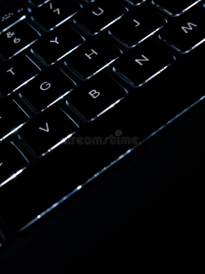 Gamer Keyboard with Green Backlight and Red Light Stock Photo - Image ...