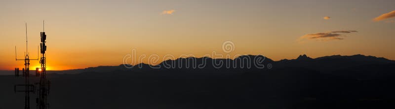 Backlit mountain landscape stock image. Image of orange - 23715385