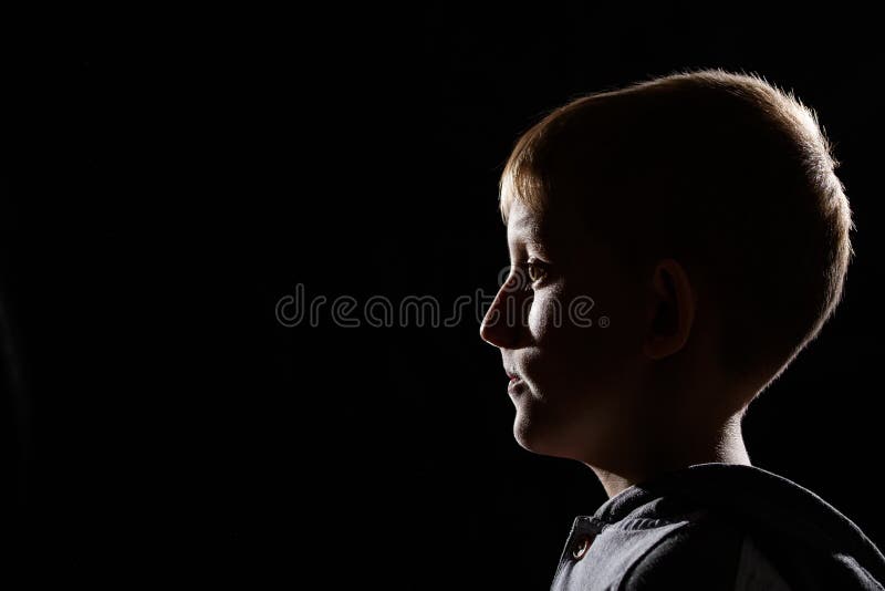 Backlit Portrait of a Child. Stock Image - Image of bedtime ...