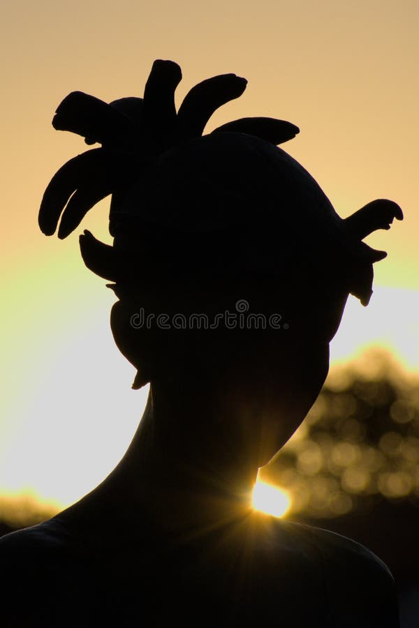 Backlit Portrait of a Girl with Dreadlocks, Golden Light at Sunset ...