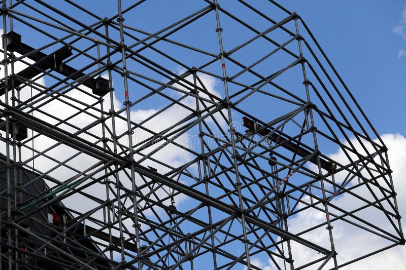 Backlit Professional Outdoor Stage Structure Stock Photo - Image of ...