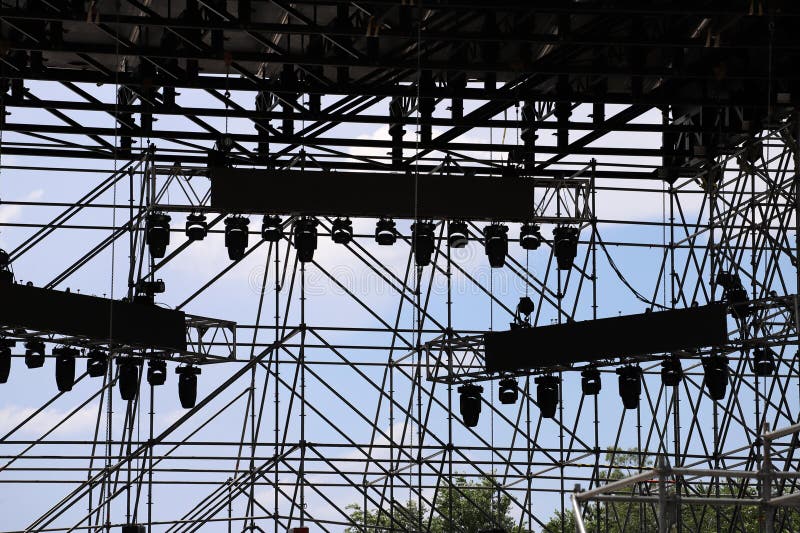 Backlit Professional Outdoor Stage Structure Stock Image - Image of ...