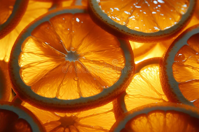 Backlit Ripe Orange Rings Form a Textured, Visually Striking Background ...