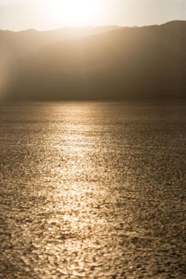Backlit Sunset Reflection on the Black Rock Desert Stock Photo - Image ...
