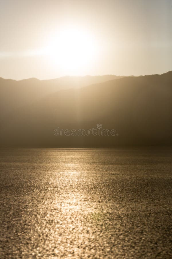 Backlit Sunset Reflection on the Black Rock Desert Stock Photo - Image ...