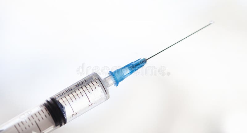 Backlit Syringe and Needle with Copy Space Stock Photo - Image of back ...