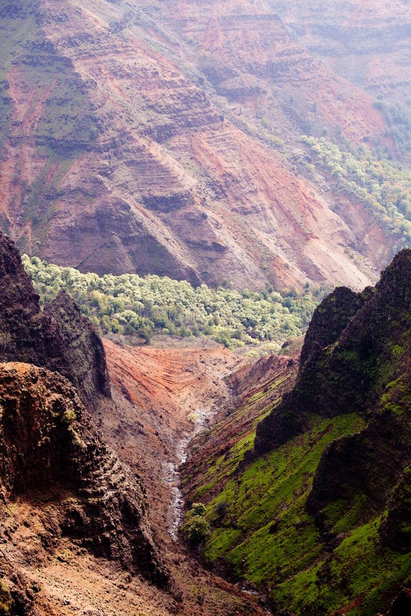 Backlit View Down Waimea Canyon Stock Image - Image of kauai, majestic ...