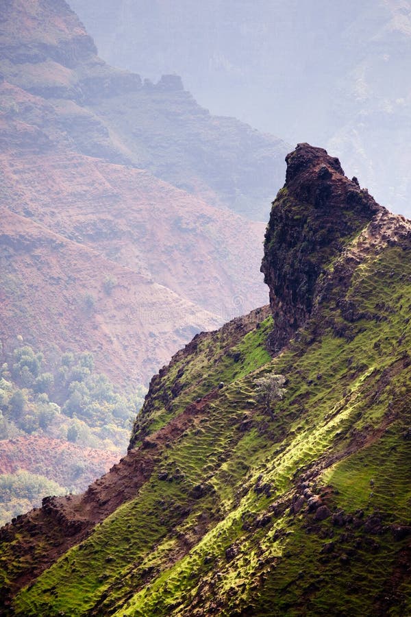 Backlit View Down Waimea Canyon Stock Photo - Image of rocks, mountain ...