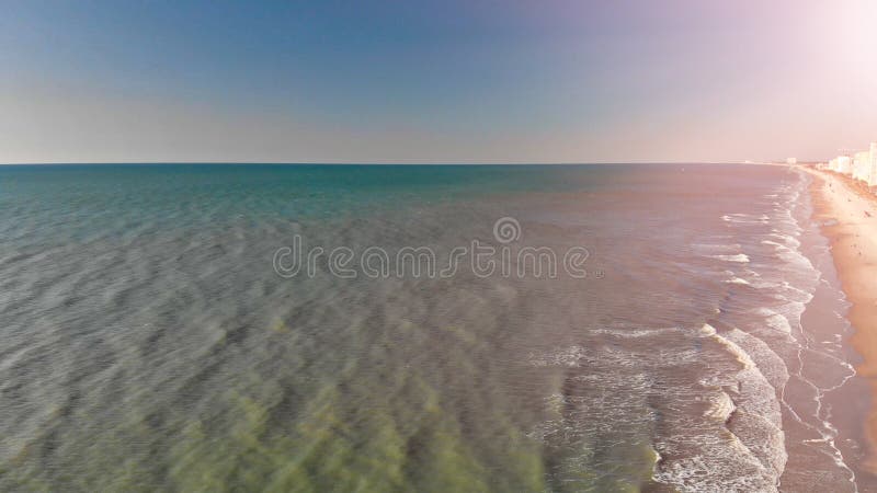 Backlit View of Ocean at Sunset from Drone Stock Image - Image of shore ...