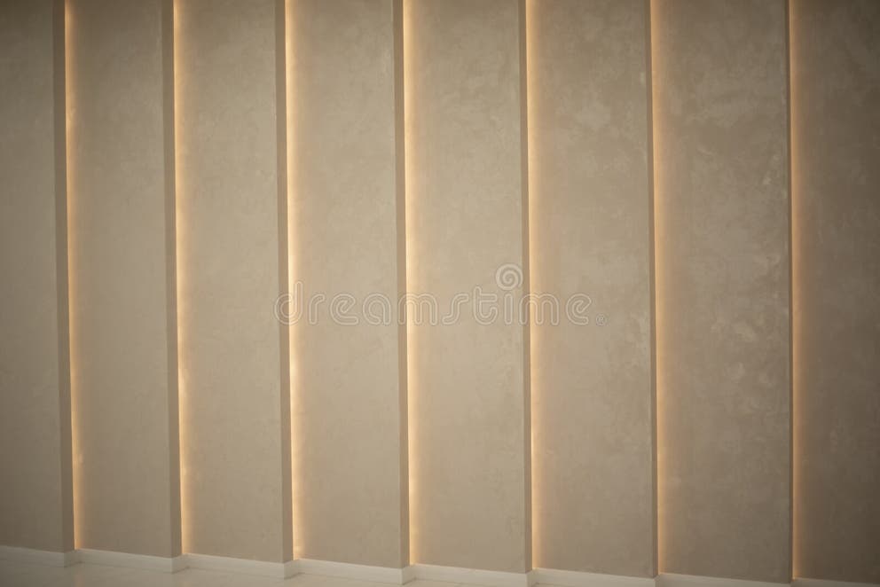 Backlit Wall. Ribbed Wall in the Interior Stock Photo - Image of idea ...