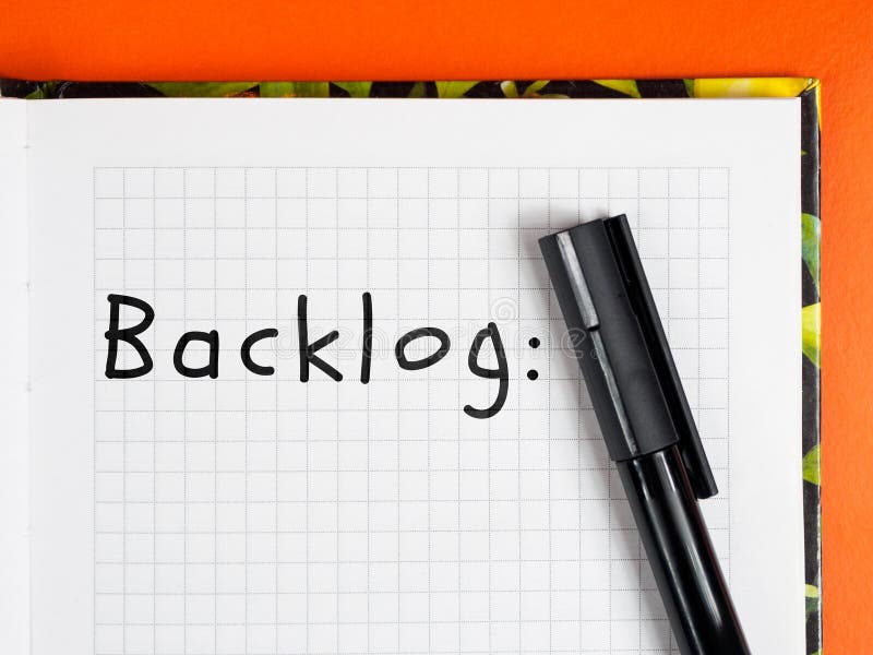 Backlog Title Inscription on Notepad Page Colored Background Stock ...