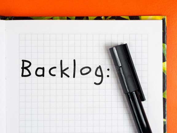 Backlog Title Inscription on Notepad Page Colored Background Stock ...