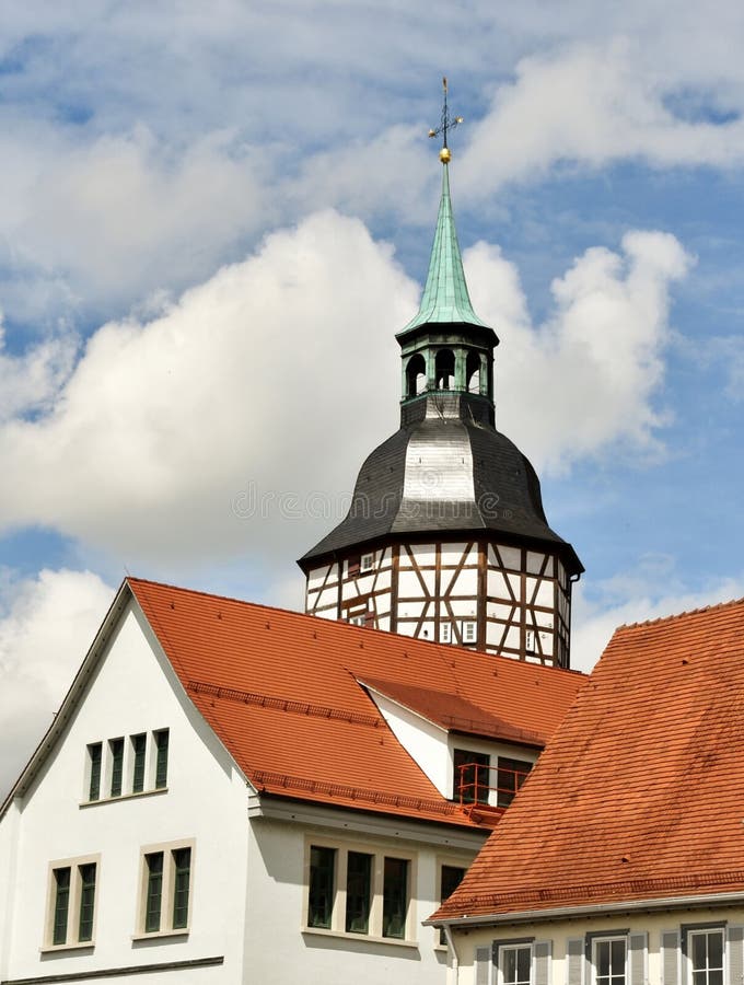 Backnang City Tower stock photo. Image of landmark, timberframed ...