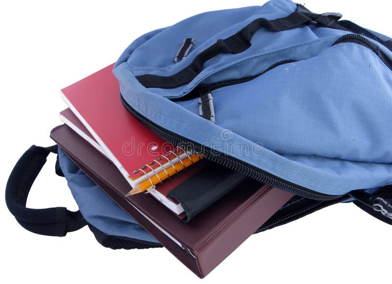 Backpack with School Supplies Spilling Out Stock Image - Image of ...