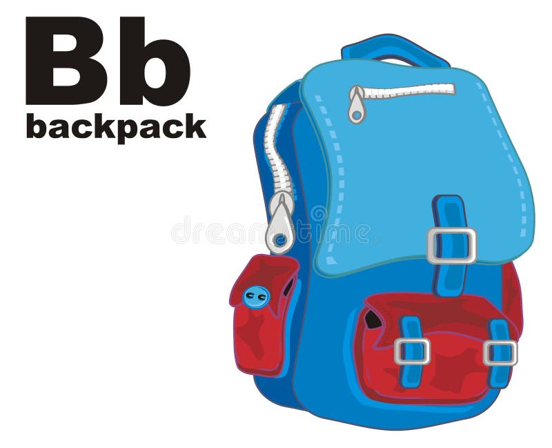 Backpack and abc stock illustration. Illustration of vault - 128097319