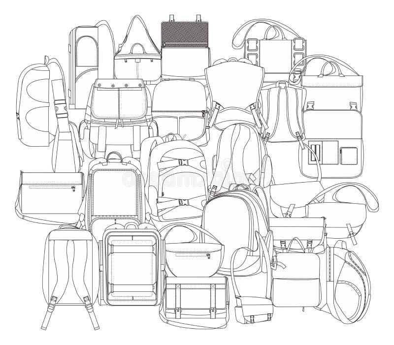 Backpack template stock vector. Illustration of sack - 26748522