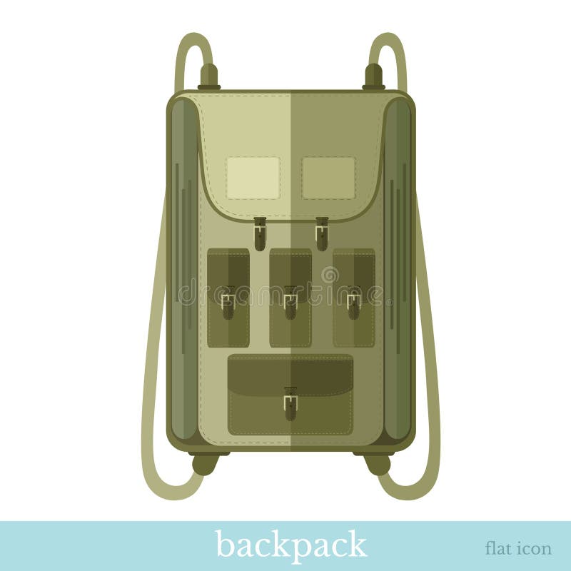 Backpack bag flat icon stock vector. Illustration of transportation ...